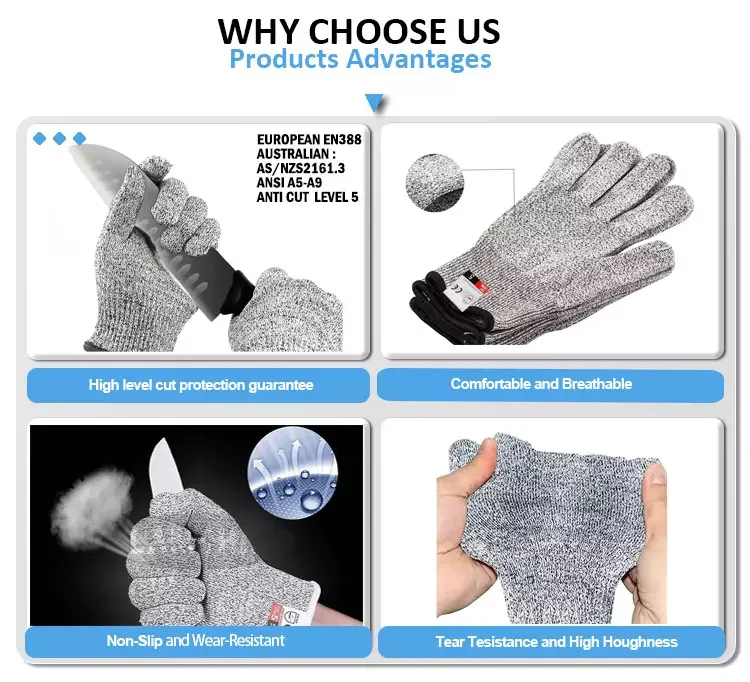 High-Strength HPPE Protective Kitchen Knife Cut Resistant Hand Safety ...