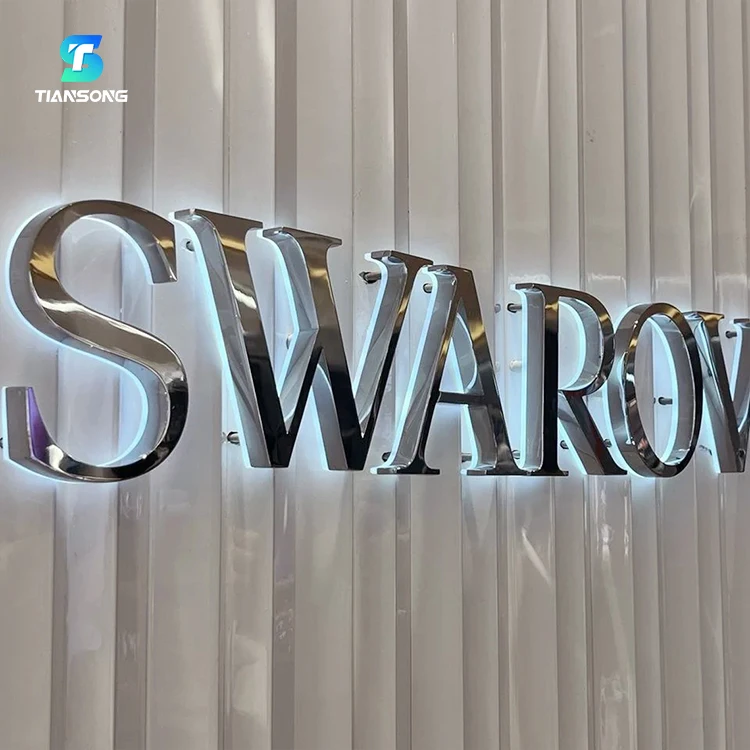 Brushed Gold Letters Illuminated Logo Back Light Sign Led Shop ...