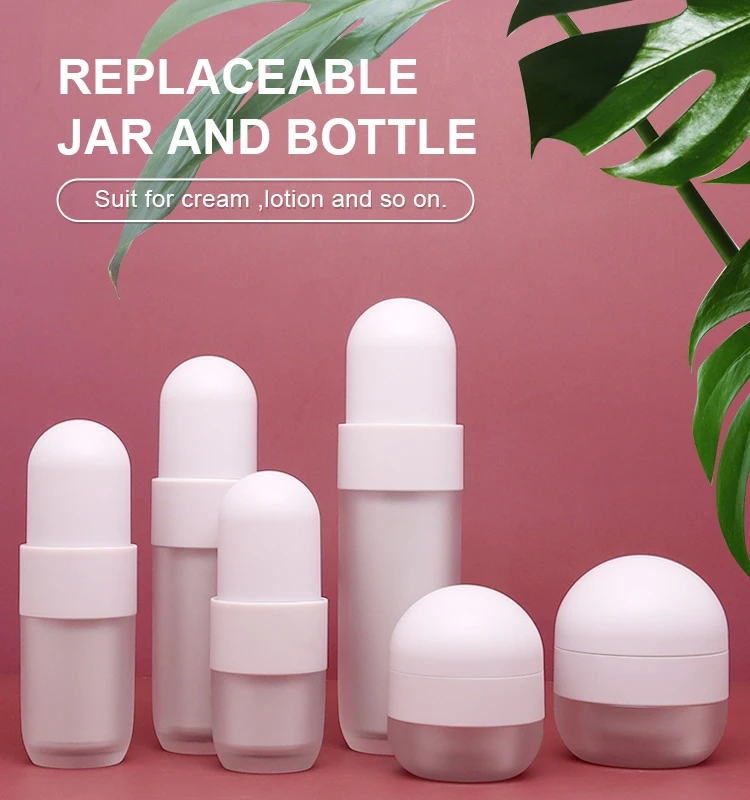 Pink Matte Ball Shape Plastic Jars Face Cream Jars Containers Cosmetic ...