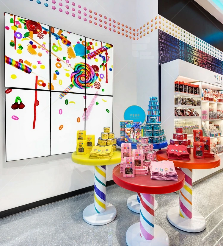 Colorful Design Candy Store Interior Display Stand Morden Style Sweets ...