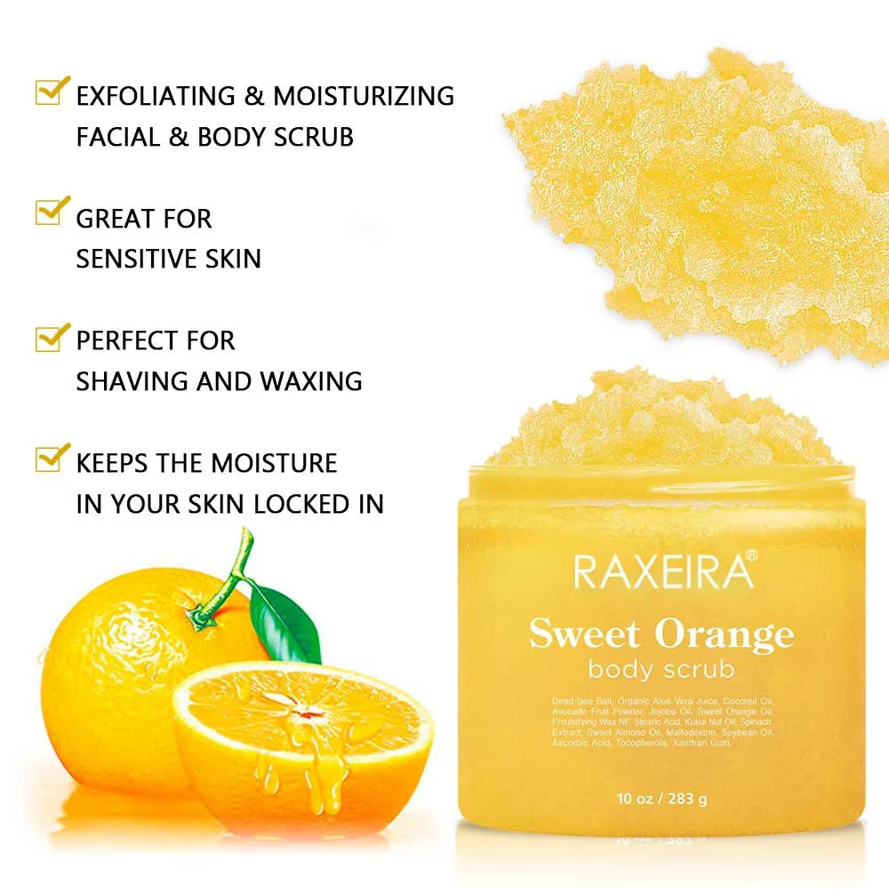 Hot Selling Oem/odm Salt Orange Body Scrub Natural Exfoliate Skin Scrub ...