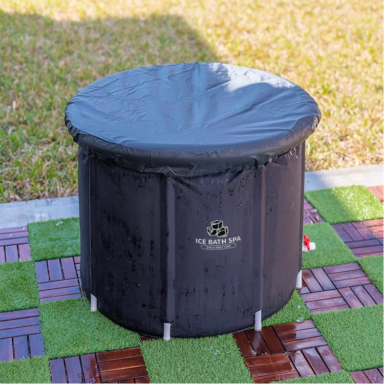 Long Cold Plunge Inflatable Portable Ice Barrel Bath Tub Bucket ...