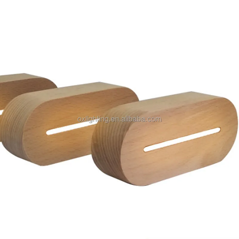 Wood Lamp Led Light Base Solid Wood Led Lamp Base Holder Stand 3d Led ...