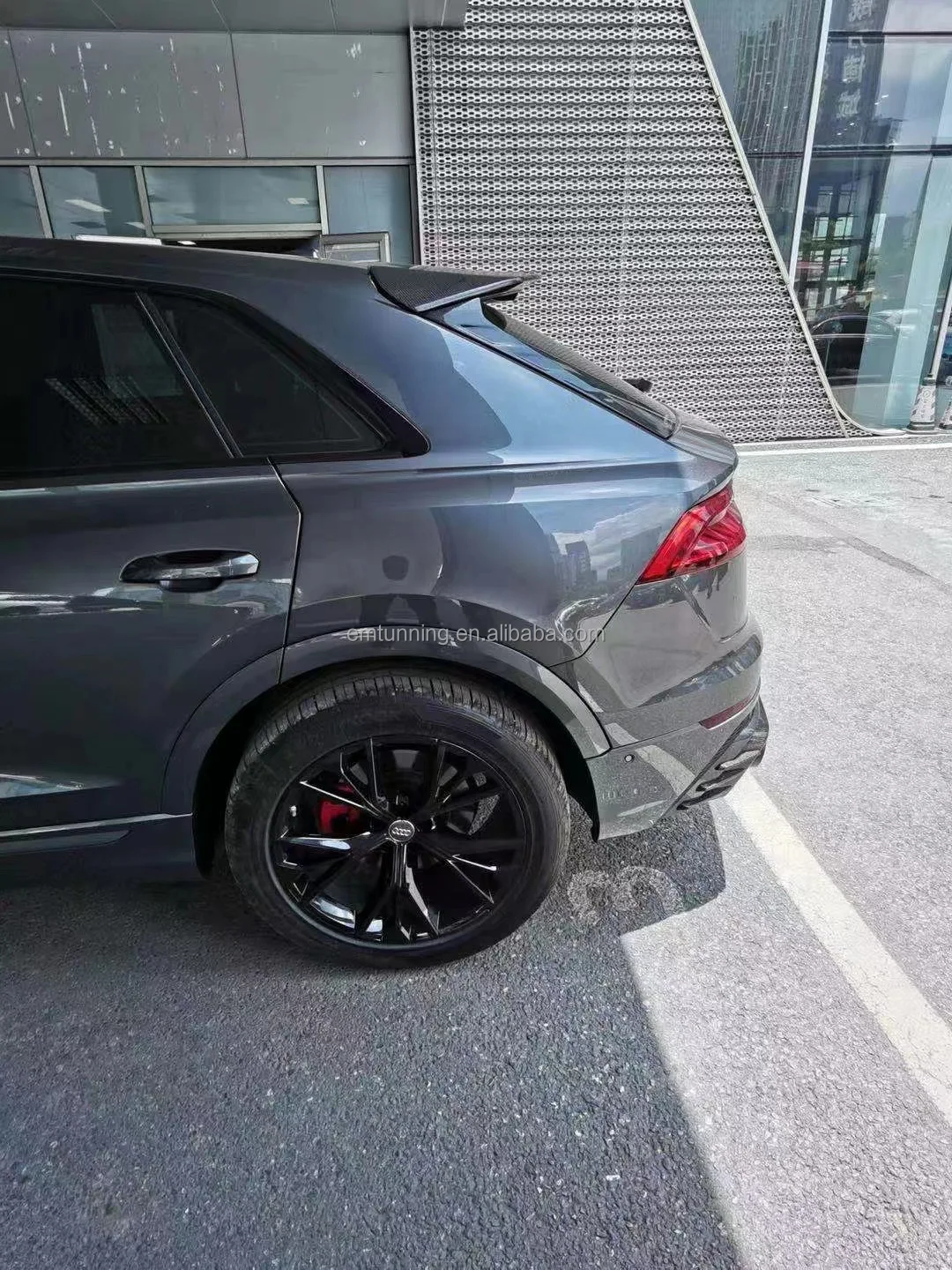Audi Q8 Carbon Fiber Front Lip & Roof Spoiler - 2018-2020
