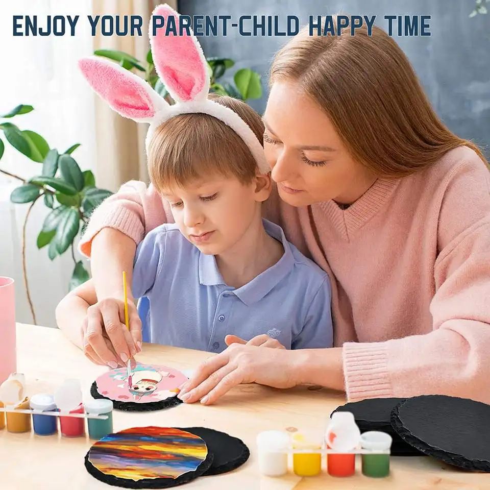 Wholesale Natural Slate Stone Coffee Cup Coaster Non Slip