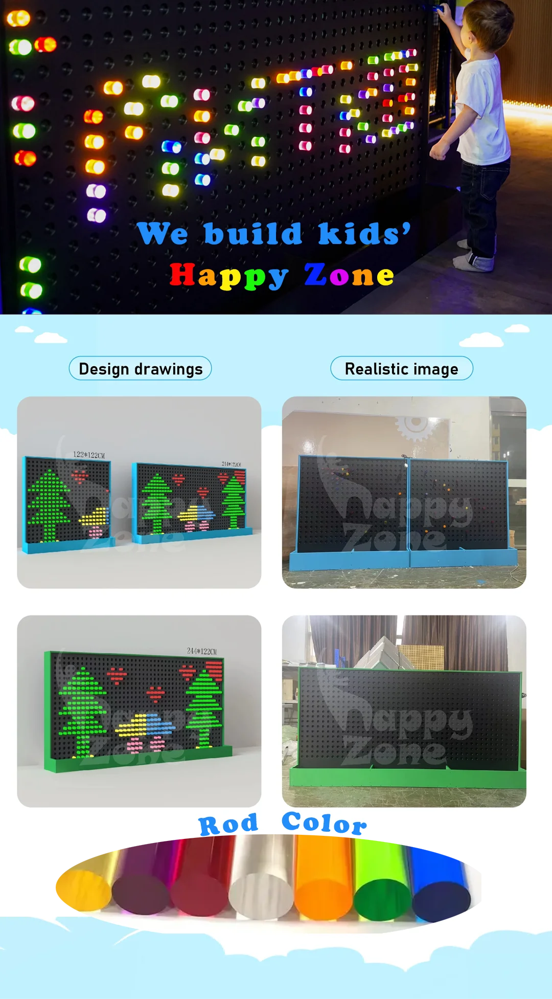 Giant Lite Brite Attraction - Interactive Wall Game