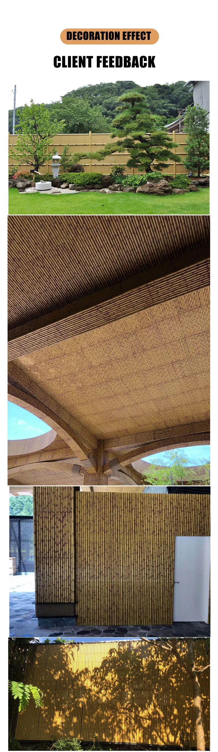 Factory Pretty Artificial Synthetic Plastic Split Black Bamboo Wall ...