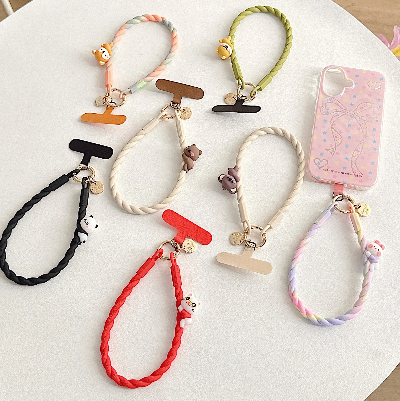 Fashion Coloful Cell Phone Charm Rope Short Lanyard Cute Pattern ...