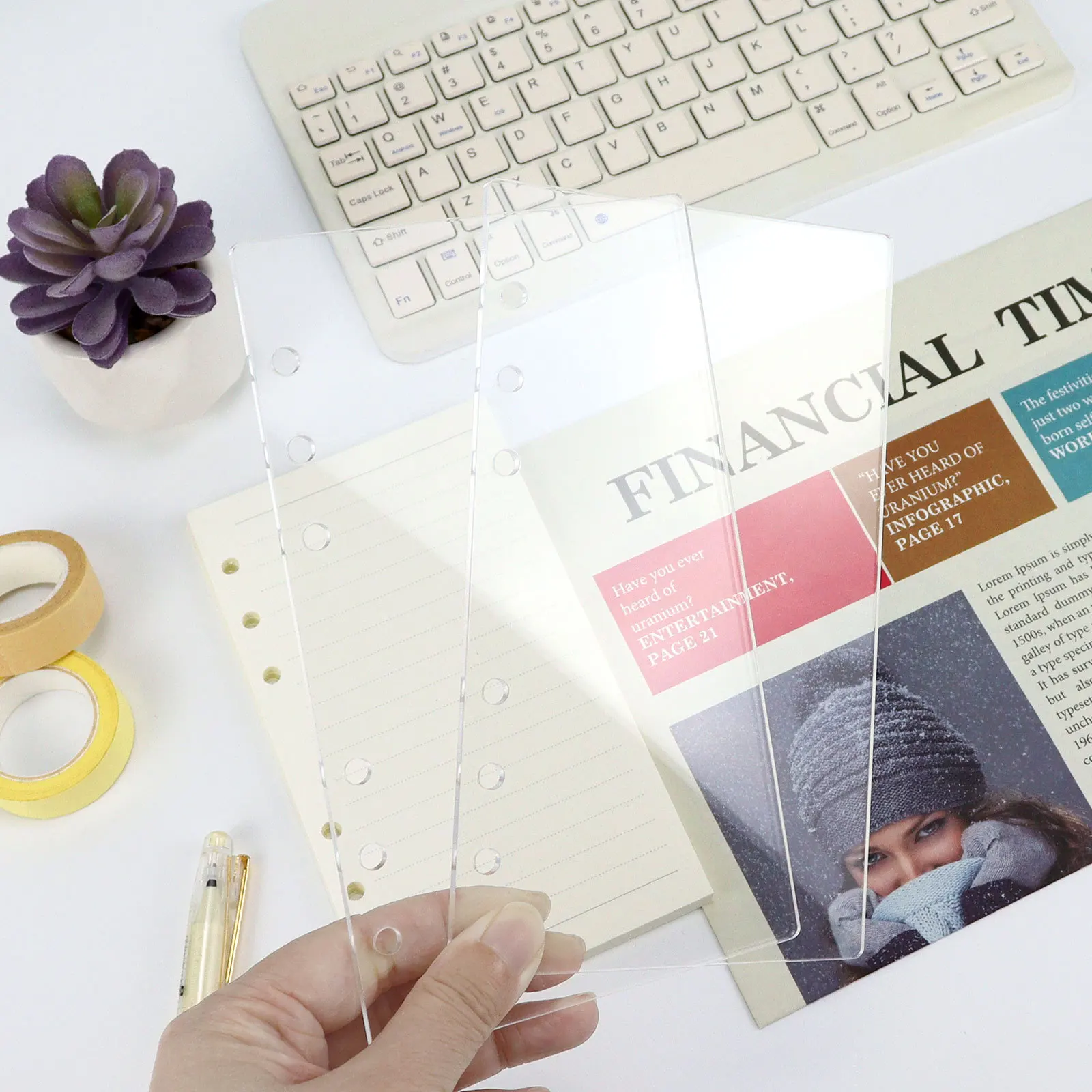 A6 Acrylic Notebook Cover - Clear, Hard Plastic Binder