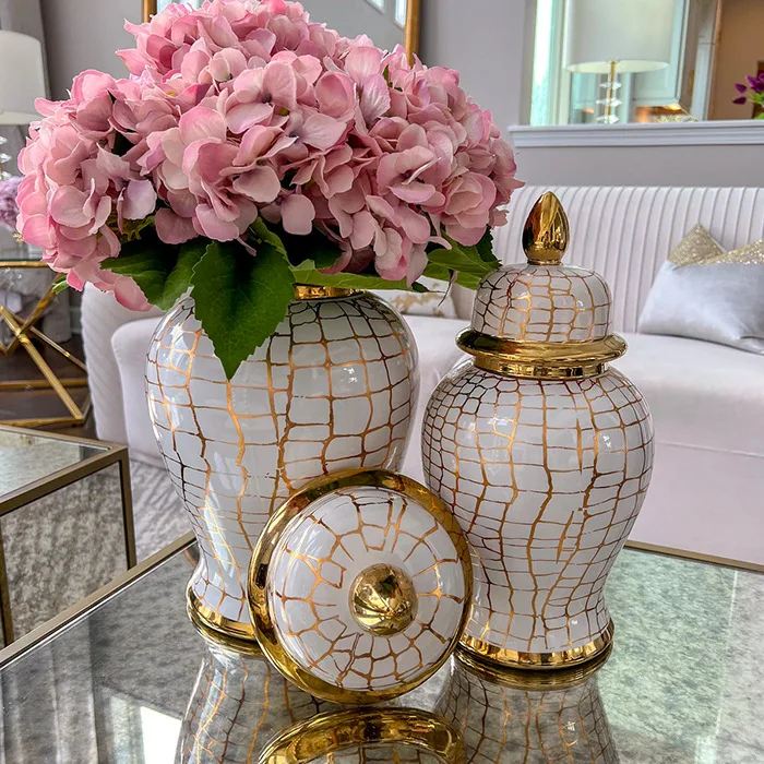 Modern Light Luxury Home Decoration Ceramic Plating Bottle Decoration ...