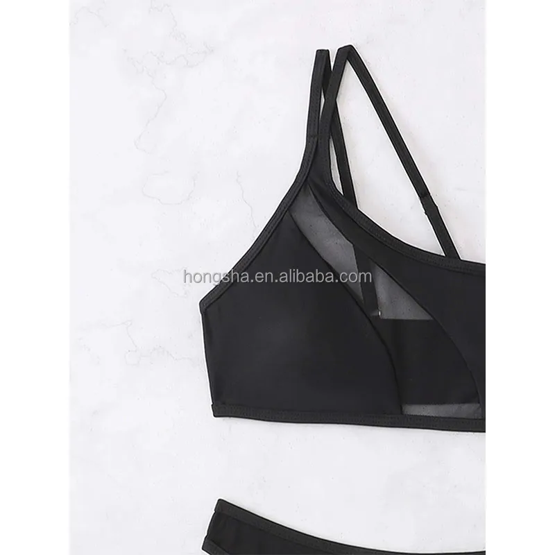 Summer Contrast Mesh Transparent Bikini Swimwear Women