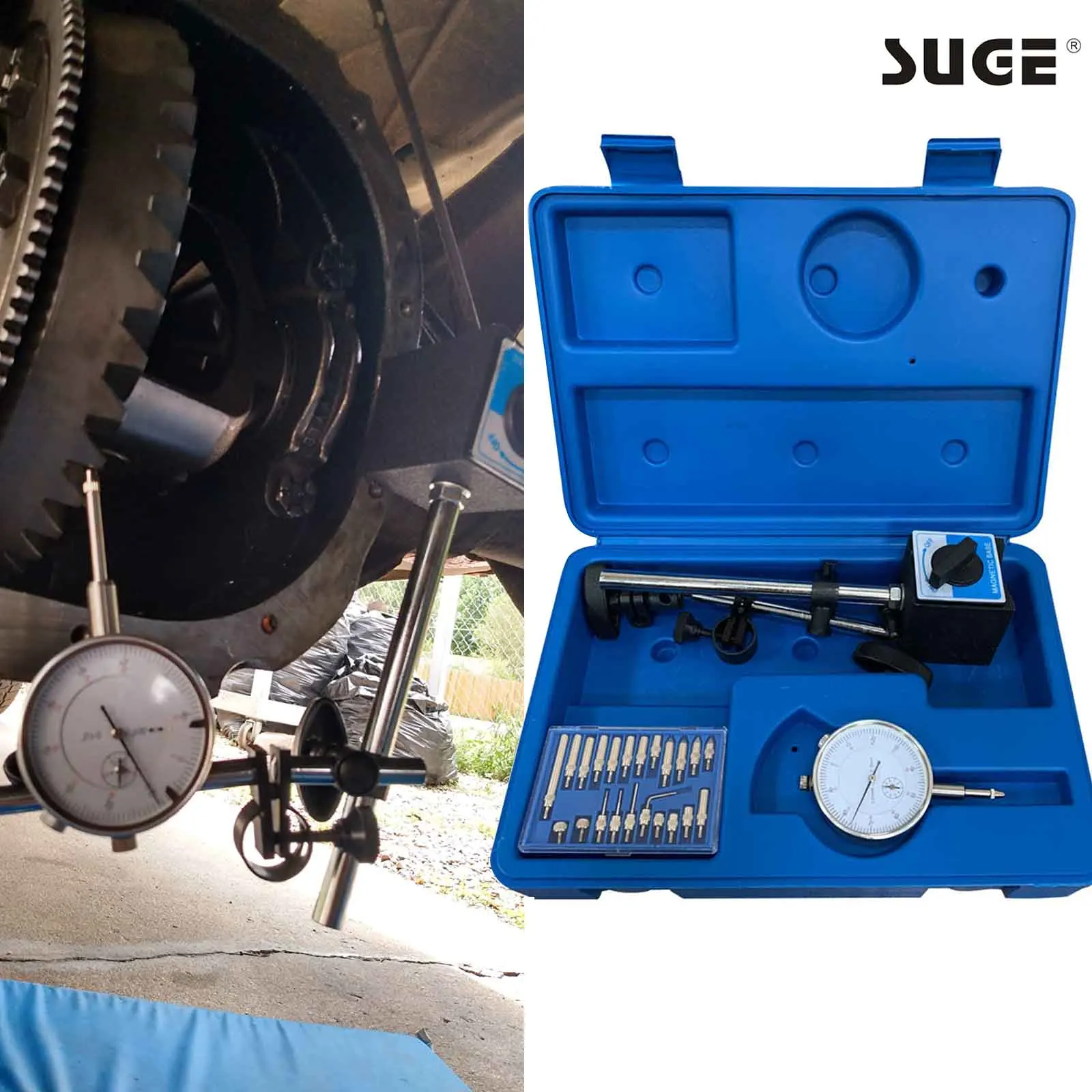 Sugetools Universal Fine Adjustable Long Arm 0-10mm Dial Gauge Test ...