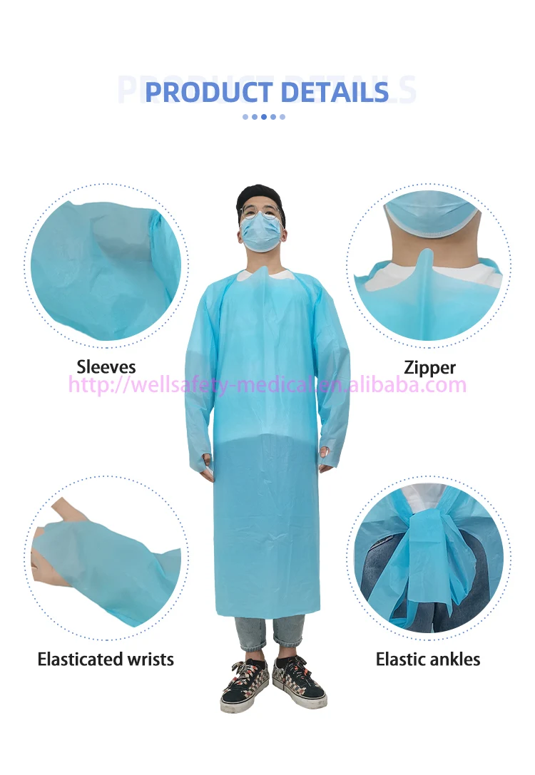 Factory Directly Aami Level 2 Cpe Thumb Loop Gown 50g Disposable Apron ...