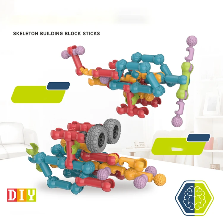 2023 Custom Building Blocks Educational 72pcs DIY Plastic Smart Stick ...