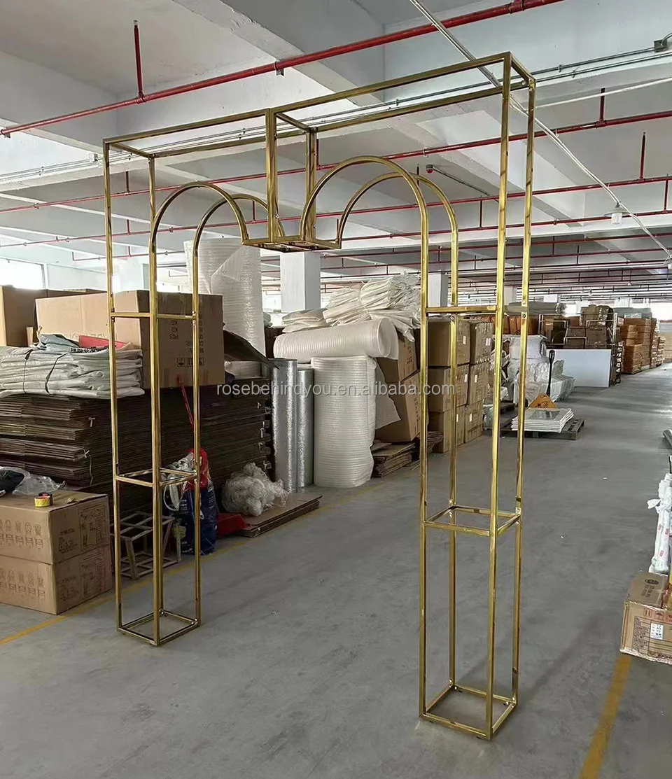 Wedding Round Mandap Chuppah Gold Arch Frame Pipe Drapes