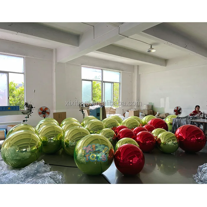 Wedding Stage Decoration Inflatable Silver Mirror Sphere Balls ...