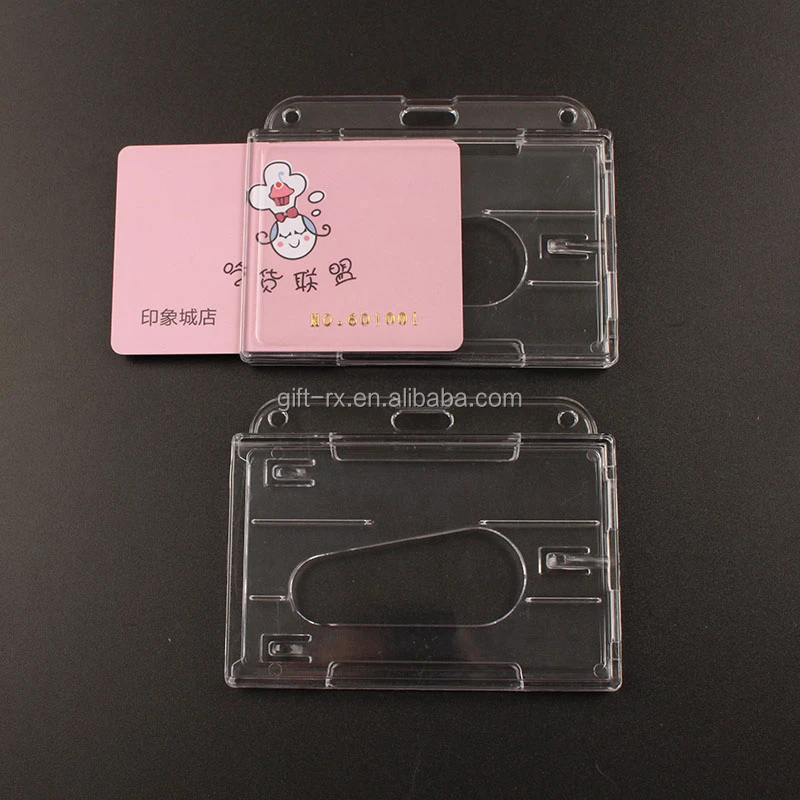 Rigid Vertical Transparent Clear Id Card Holder Pvc Hard Plastic Credit ...