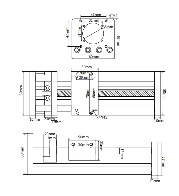 Linear Sliding Table Electric Linear Actuator 100mm Stroke
