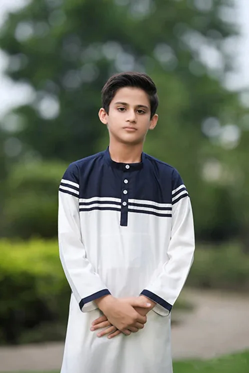 Modest Muslim Kids Boy Thawb Robe Classic Button Front Open Thobe For ...