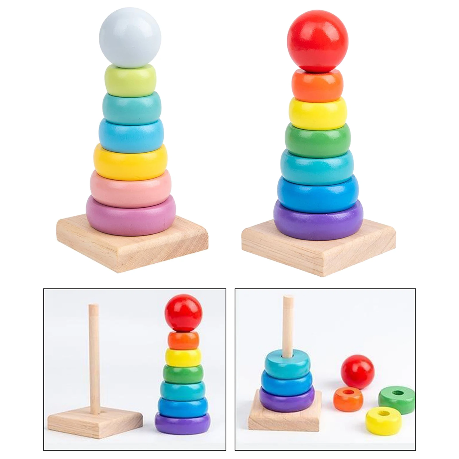 Baby Stacking Tower - Colored Rainbow Educational Toy