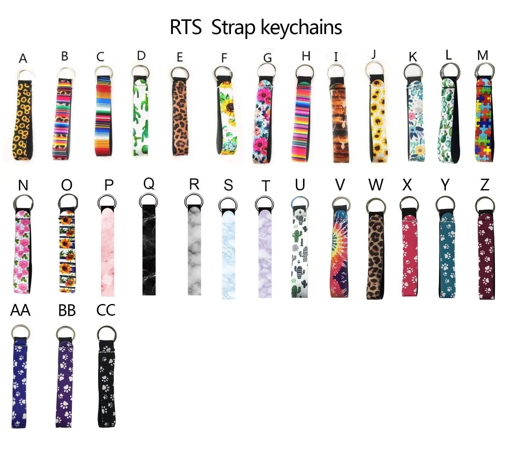Ready To Ship Neoprene Wristband Key Chain Key Fob Sublimation White ...