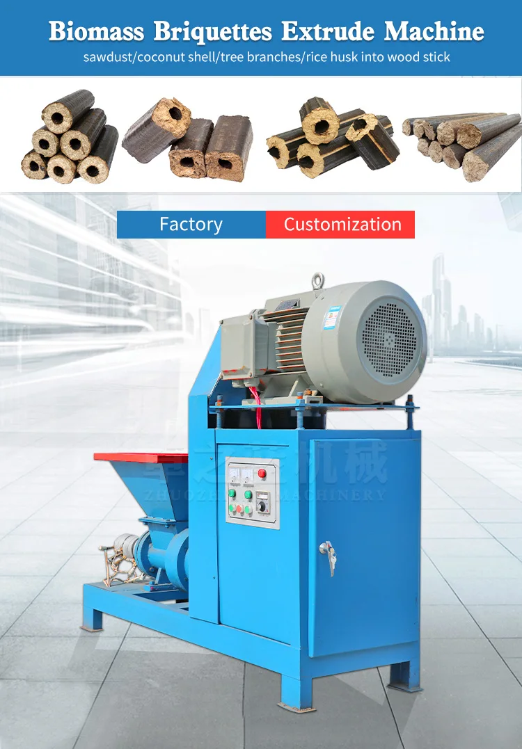 Biomass Biochar Dri Rice Husk Screw Fuel Extruder 32 Mm