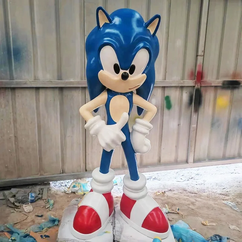 Custom Cartoon Figure Statue Life Size Sonic Statue Resin Blue Hedgehog ...