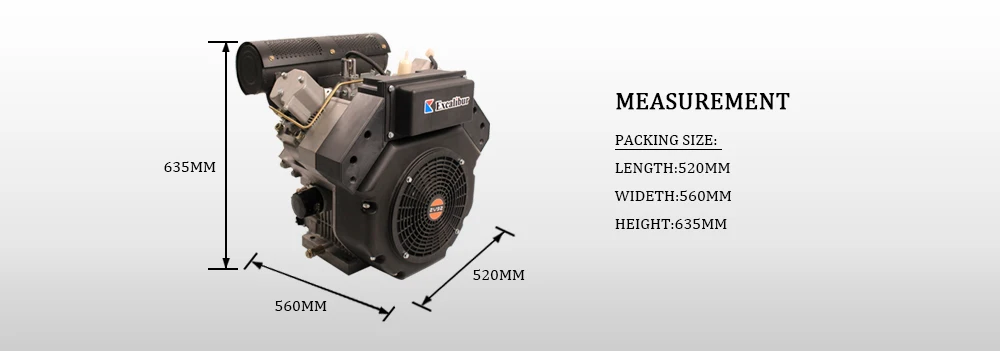 Excalibur 2 Cylinder V-Twin 25 HP Air-Cooled 4 Stroke Diesel Engine ...