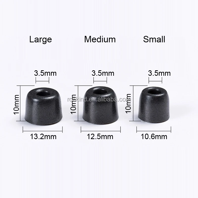 3.5mm Memory Foam Tips For Earbuds With Connector Nozzle 3.7mm To 4.5mm ...