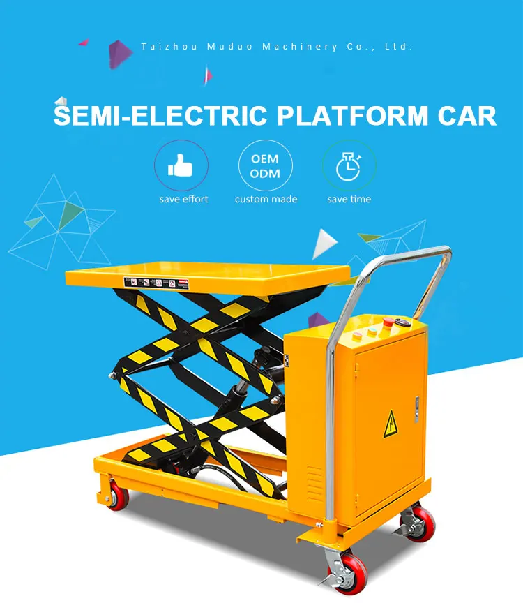 MUDUO Small Electric Scissor Lift Table Hydraulic Semi Electric Lifting ...