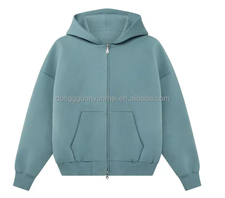 360 Gsm Custom Logo Zipper Pocket Fleece Hoodie for Men