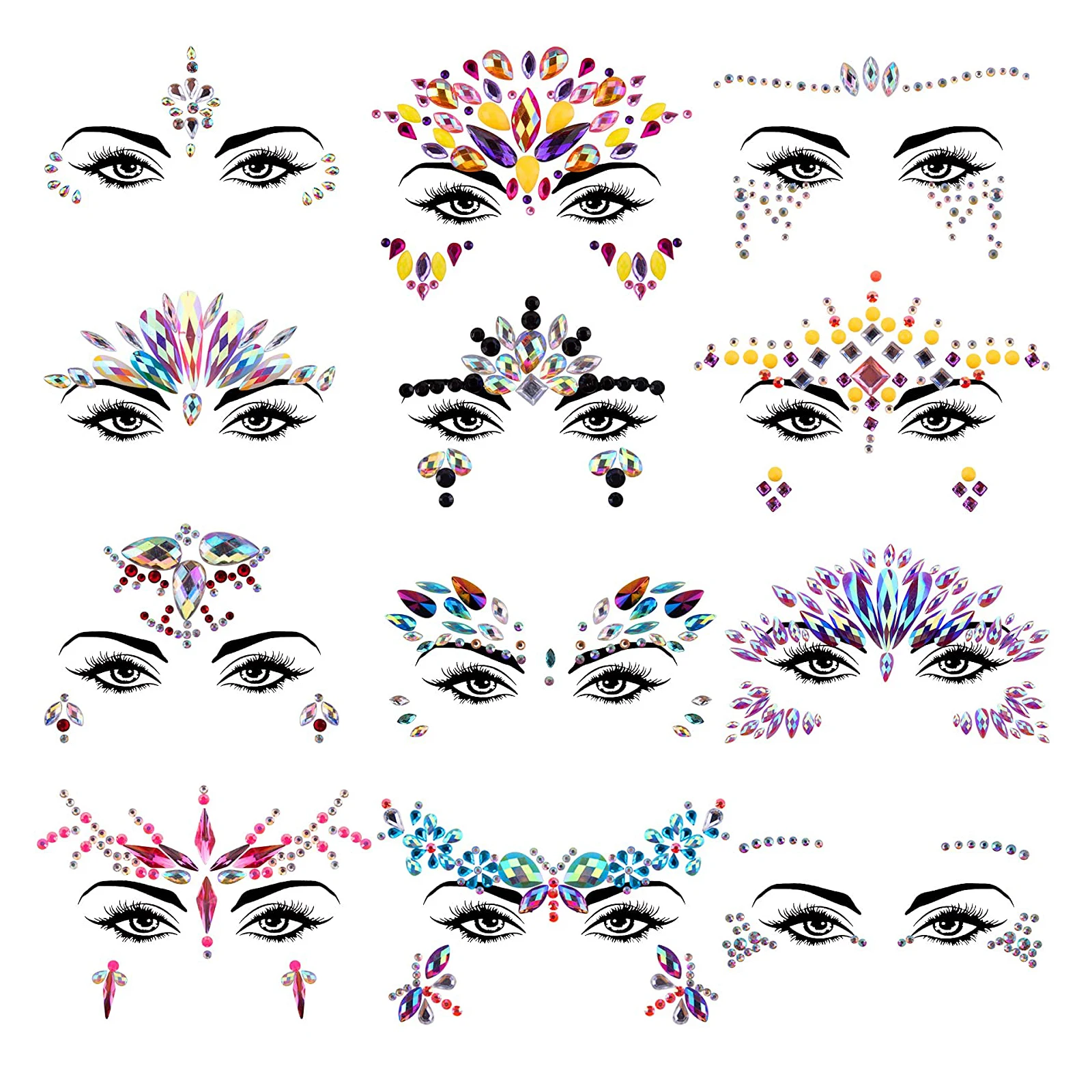 Face Gem Jewels Rave Face Crystal Gem Eye Face Body Jewel Crystal ...