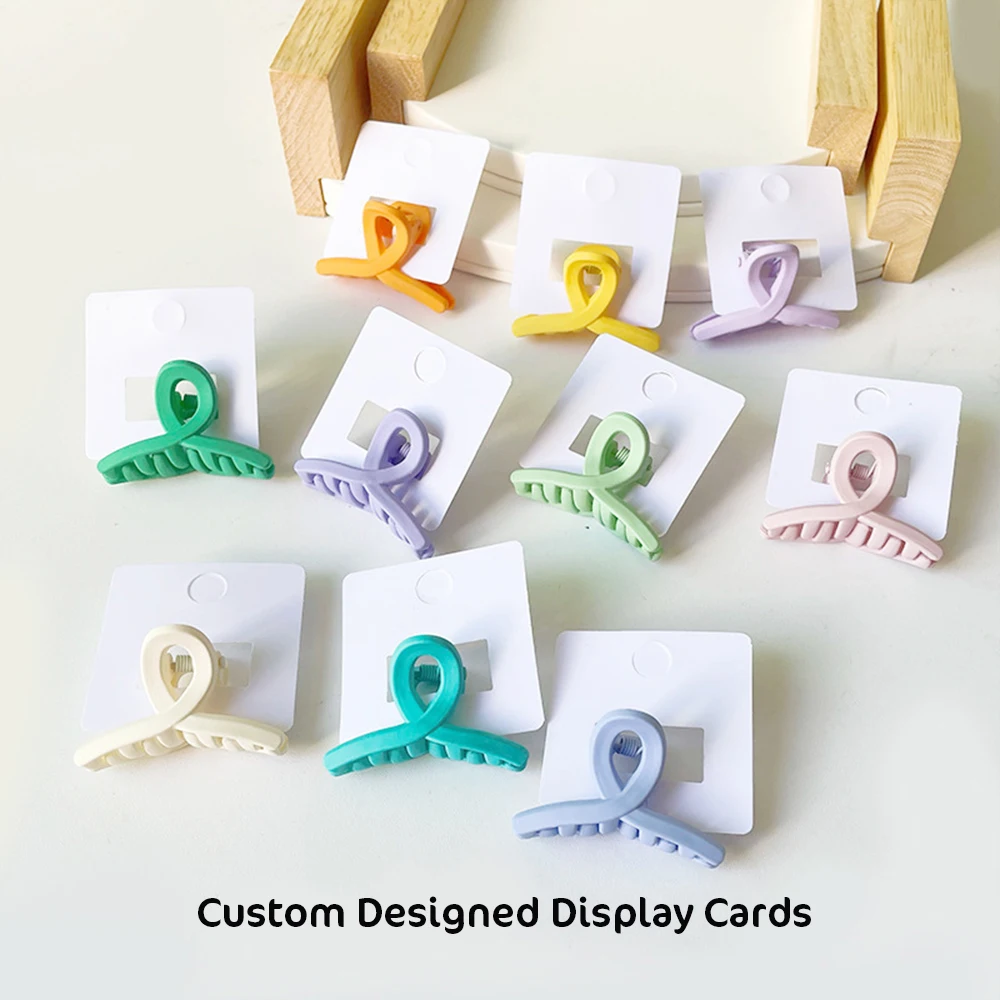 Customized Designs Logos Mini Hair Clip Display Card Women Girls Hair ...
