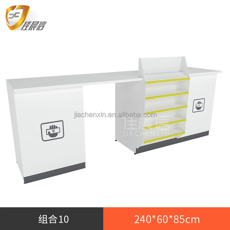 Customized Supermarket Checkout Counter Cash Counter Table Design Steel ...