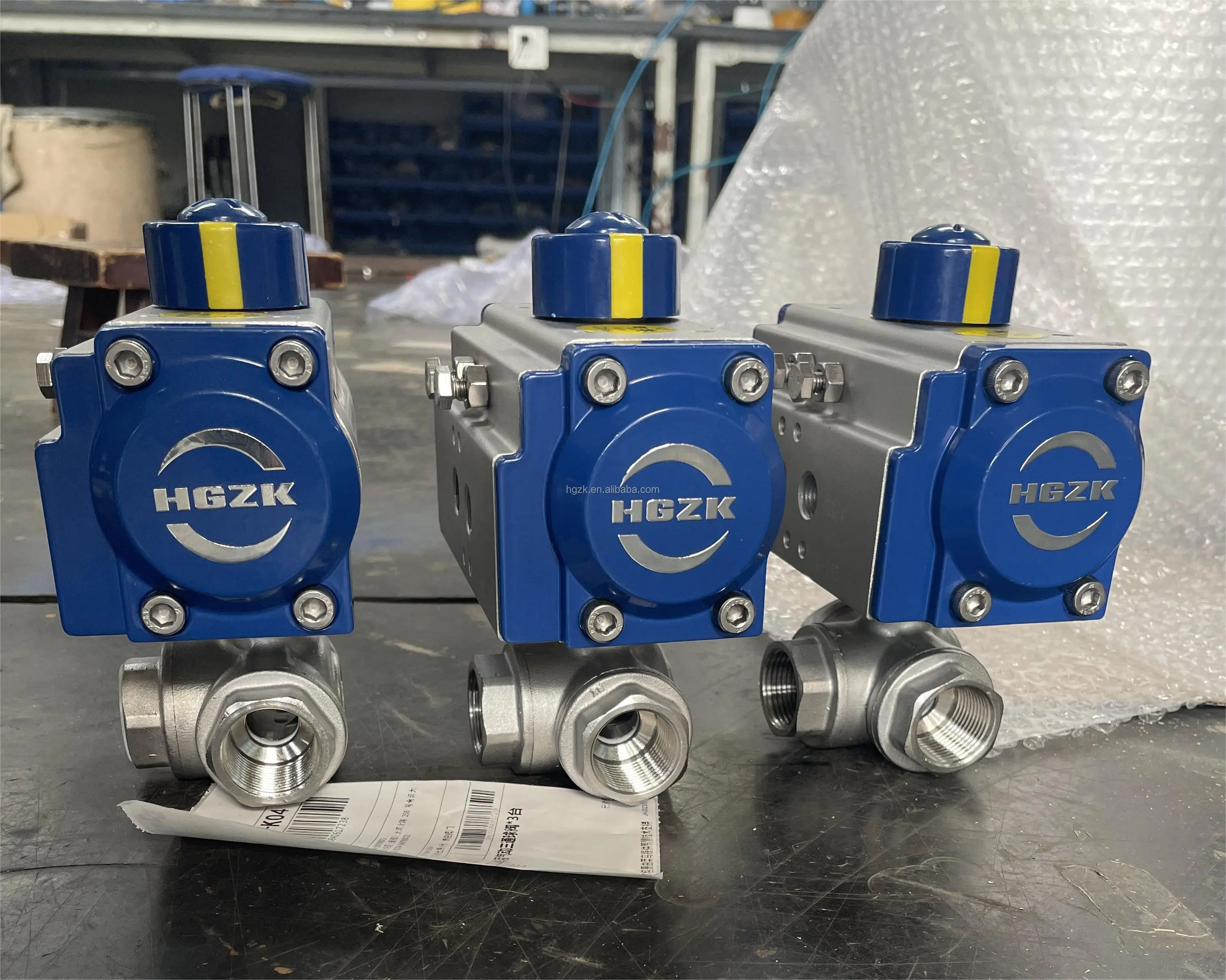 Pneumatic Ss304 Steel Ball Butterfly Valve - Actuator Control