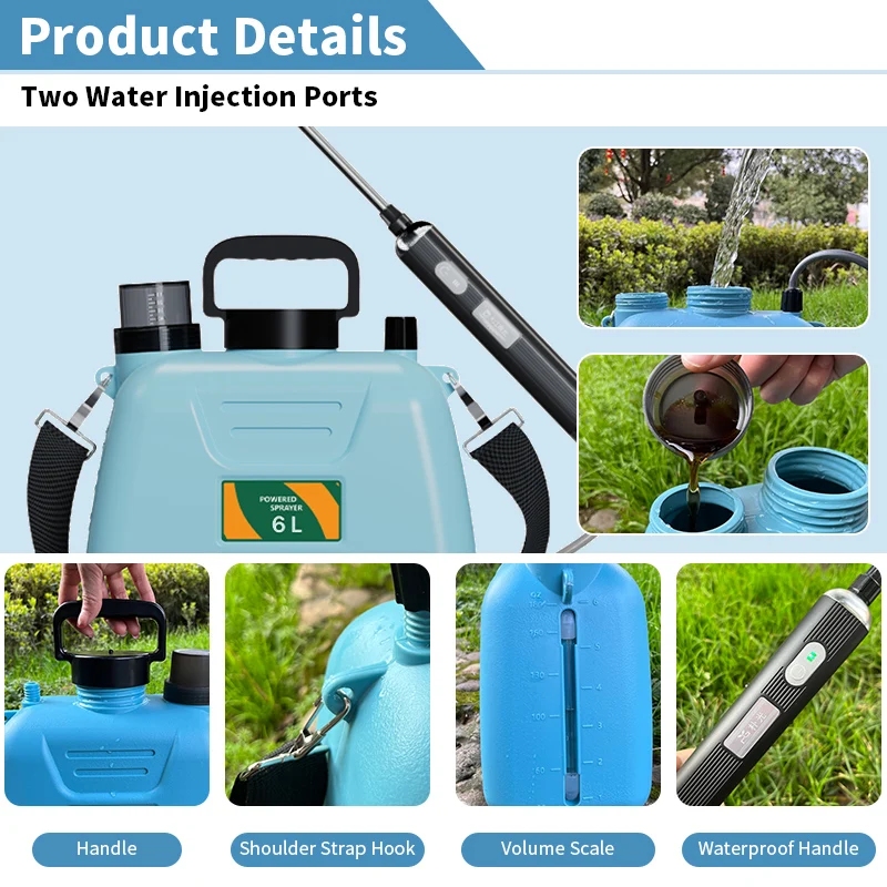Automatic Knapsack Power Water Sprayer Usb Rechargeable 6l Electric ...