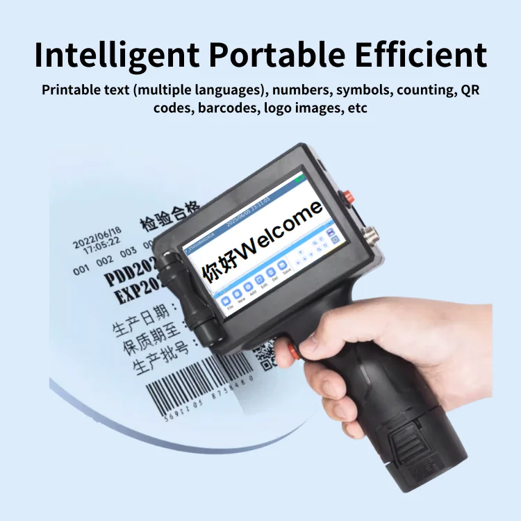 Portable Handheld Inkjet Printer - 600DPI for All Surfaces