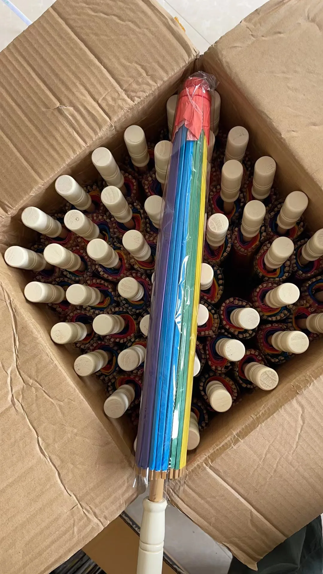 Factory Sale Rainbow Parasol Hand Crafts Rainbow Paper Parasol - Buy ...