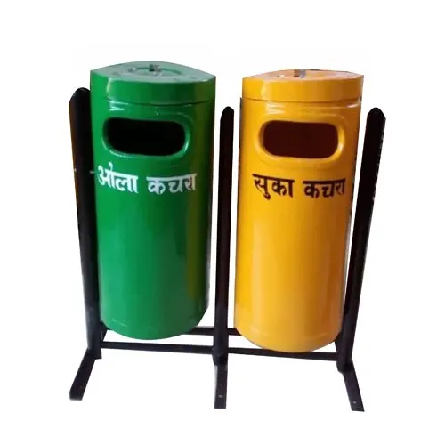 2025 Twin Fiberglass Bin Wet and Dry Waste Dustbin Recycling Trash Bin ...