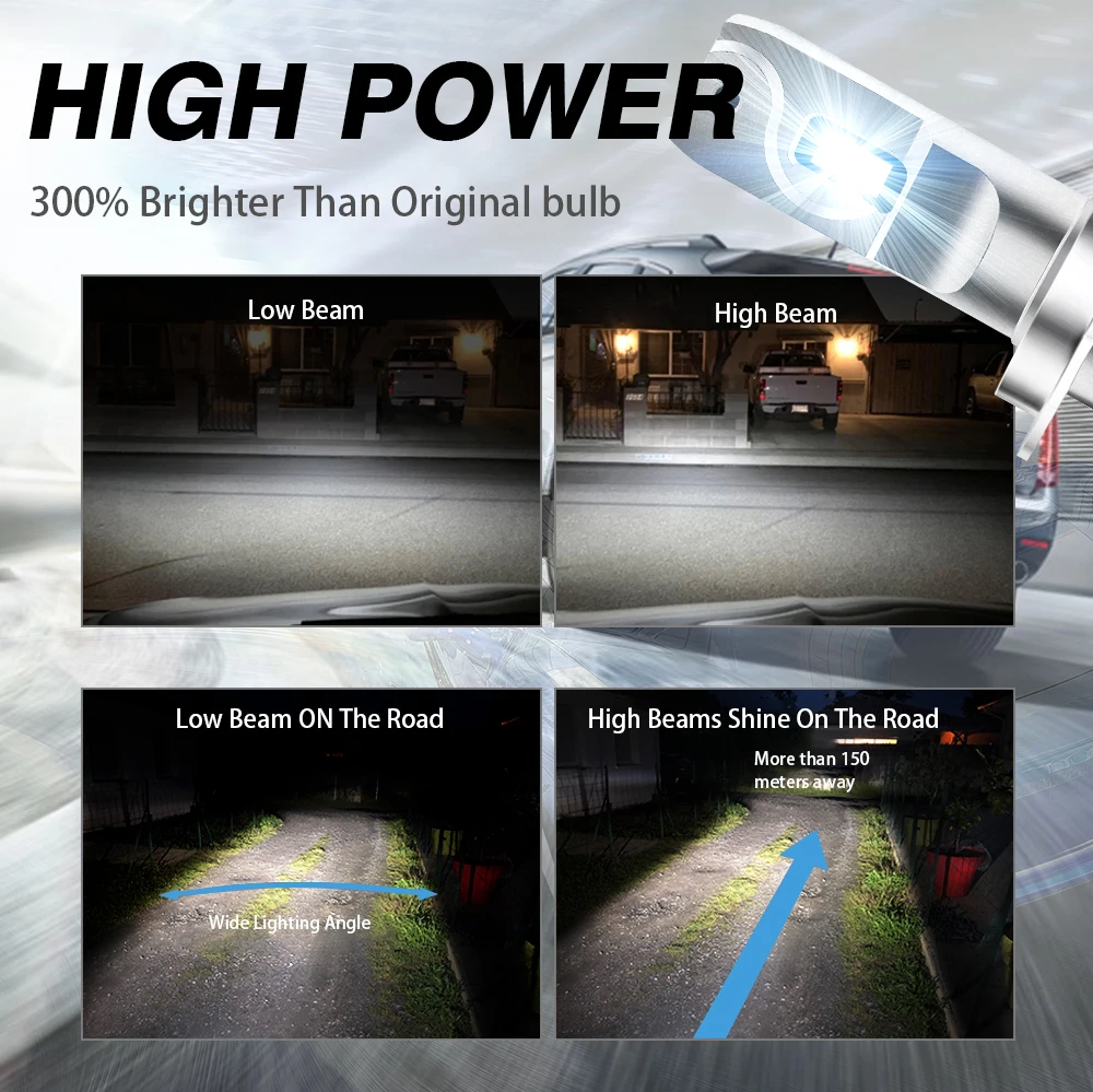 High Power Led Headlight 300w 50000lm 6000k Car Head Lights Bulb H4 Led Headlight 12v 24v Lights ...