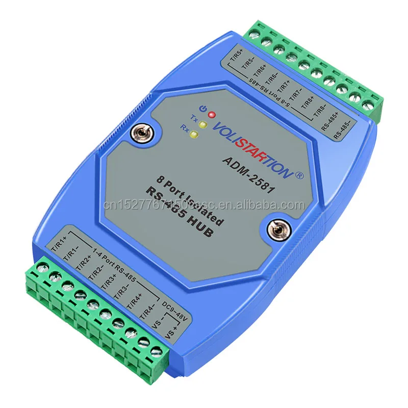 Adm-2581 Isolated 8 Channel 485 Hub 8 Port Rs485 Distributor 1 To 8 Sharer Repeater Industrial ...