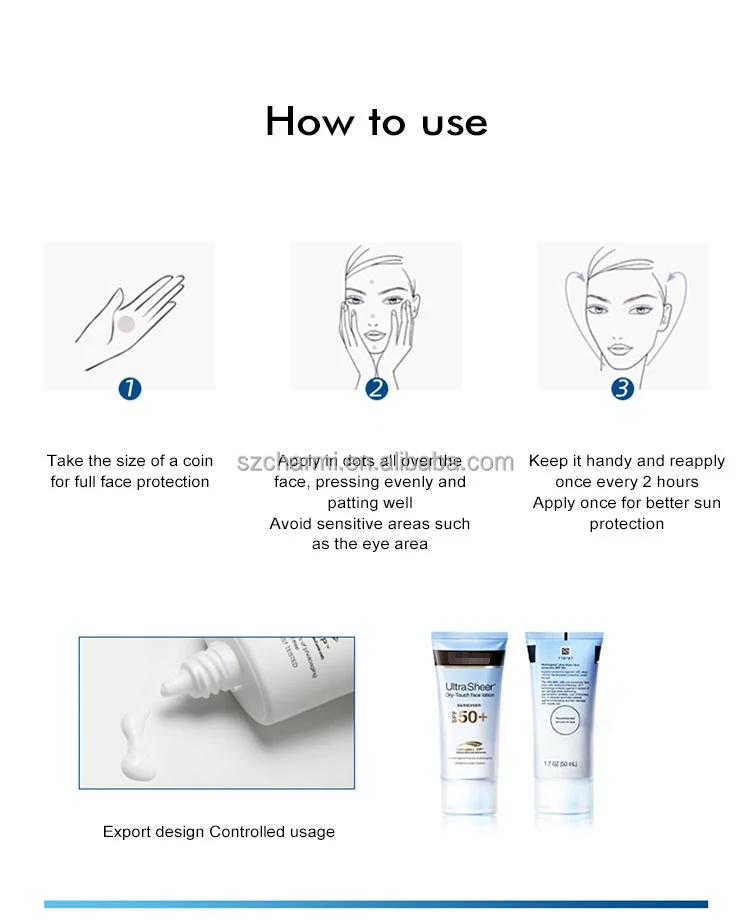 Spf50+ Facial Sunscreen Small Blue Tube Refreshing Non-greasy ...