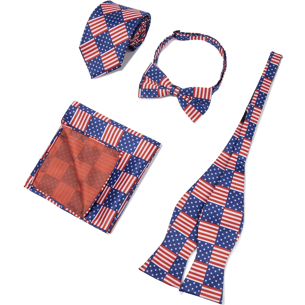 Geometric Square American Flag Necktie USA Flag US Patriotic Neck Tie ...