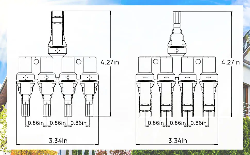 Electrical Pv Photovoltaic Connector One In Three Out Pv Wire T Branch ...