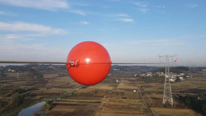 Overhead Transmission Line Aviation Obstruction Marking Sphere With ...