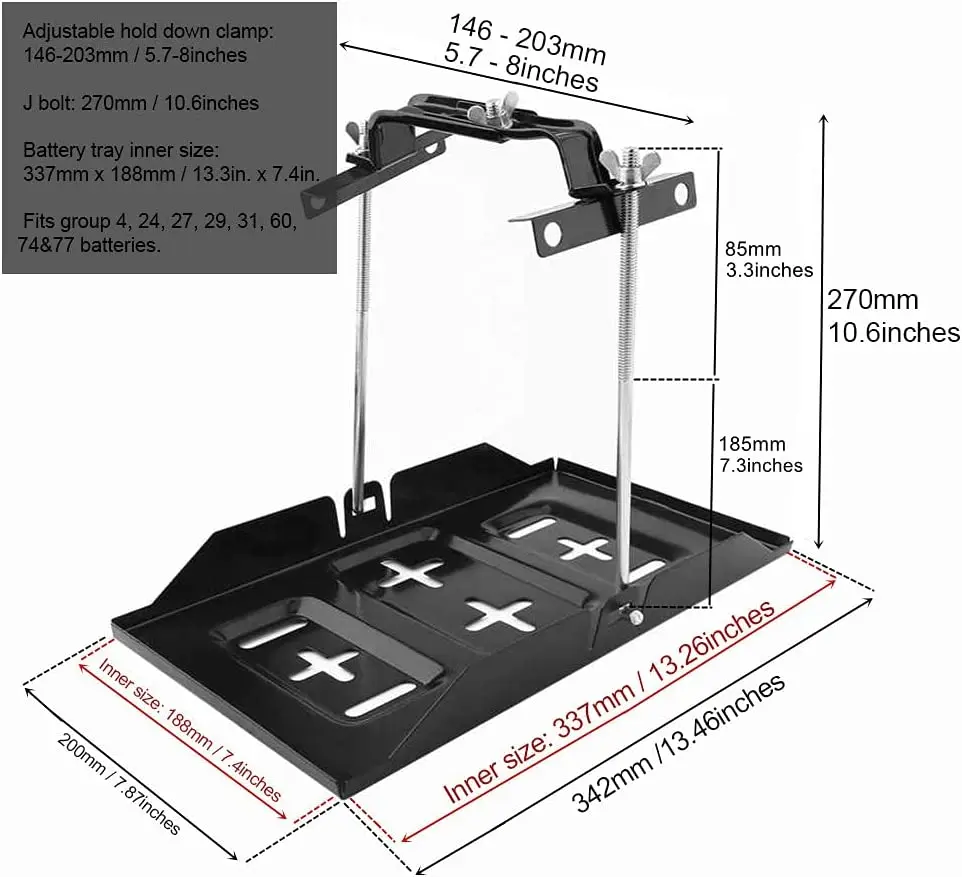Universal Battery Tray Bracket - Secure & Convenient Storage