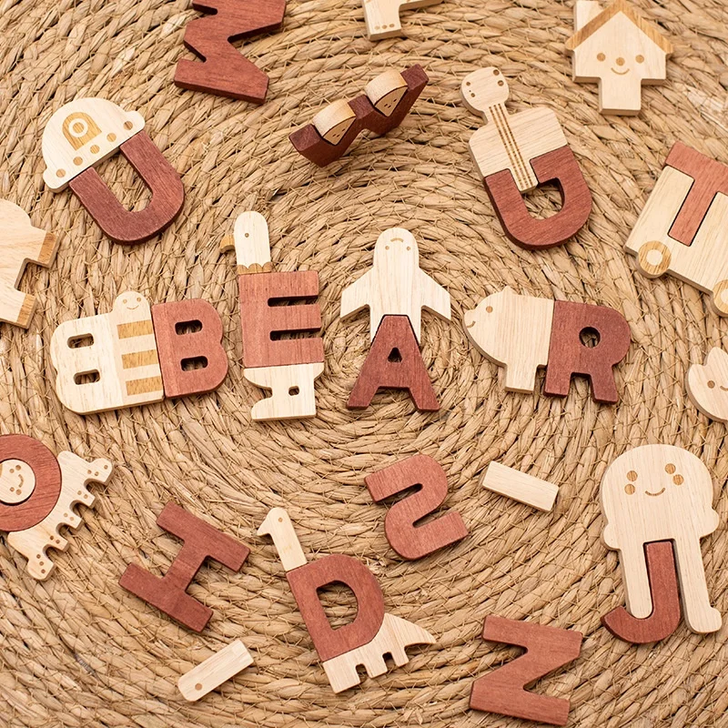 Animal Alphabet Letter Blocks Educational Toy - Shape Matching Stacking ...