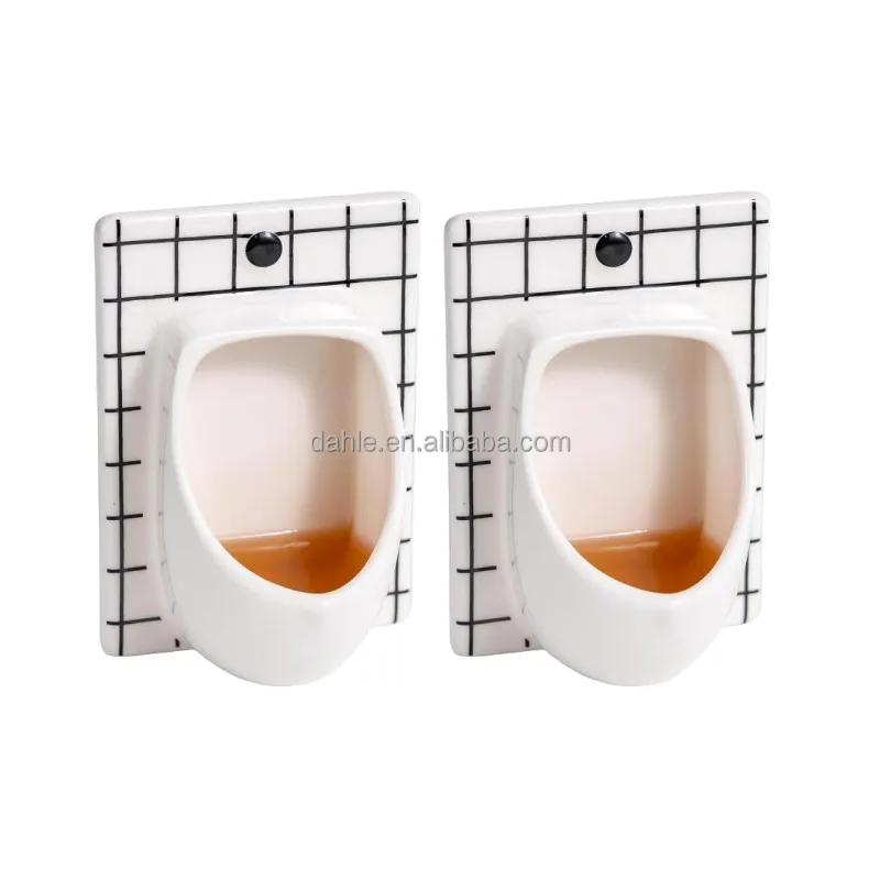 Set of 2 Ceramic Urinal Shot Glasses Mug White Elephant Gifts for ...