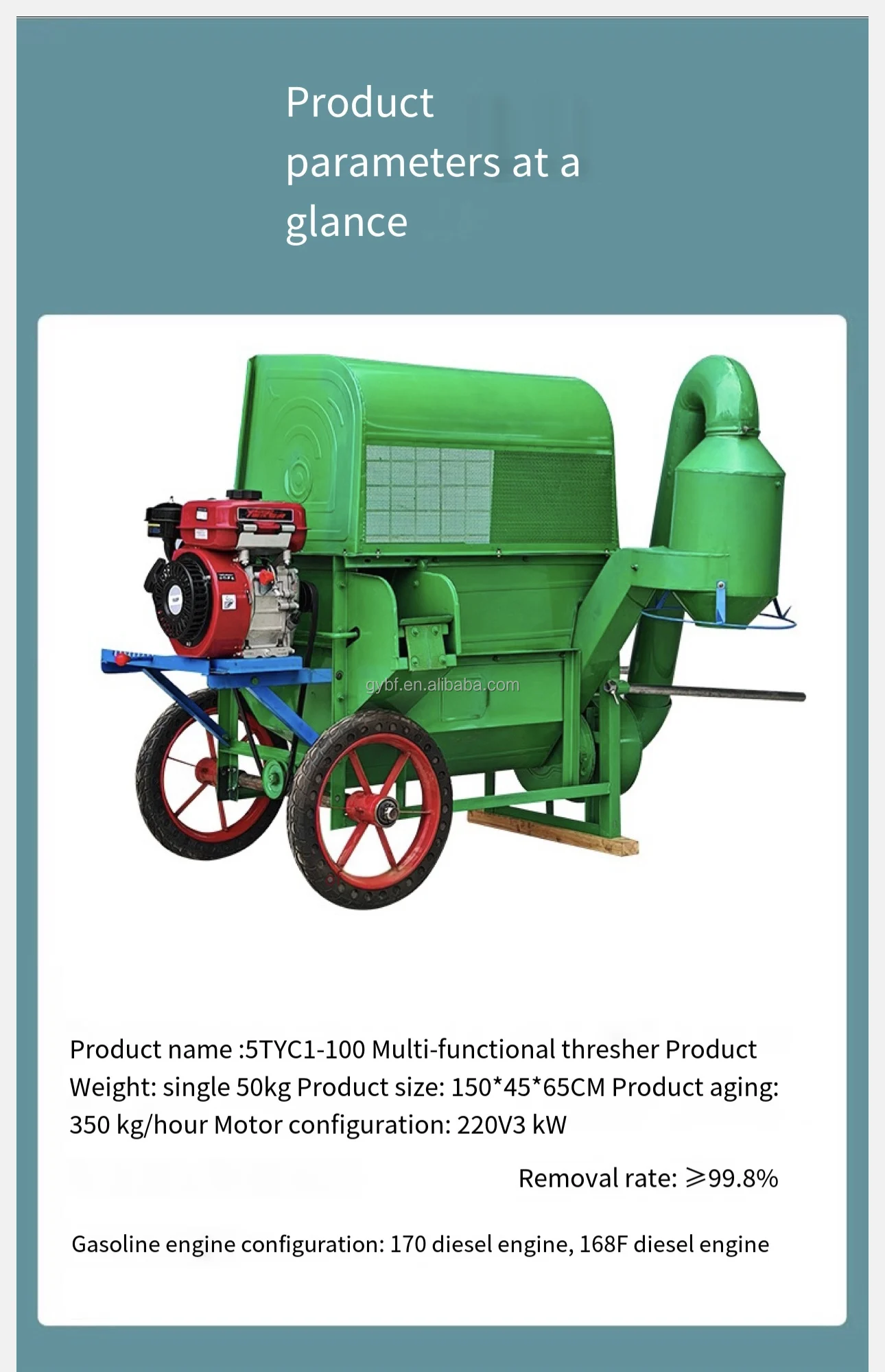 Multi Crop Thresher Paddy Rice Threshing Machinery Millet and Sorghum ...