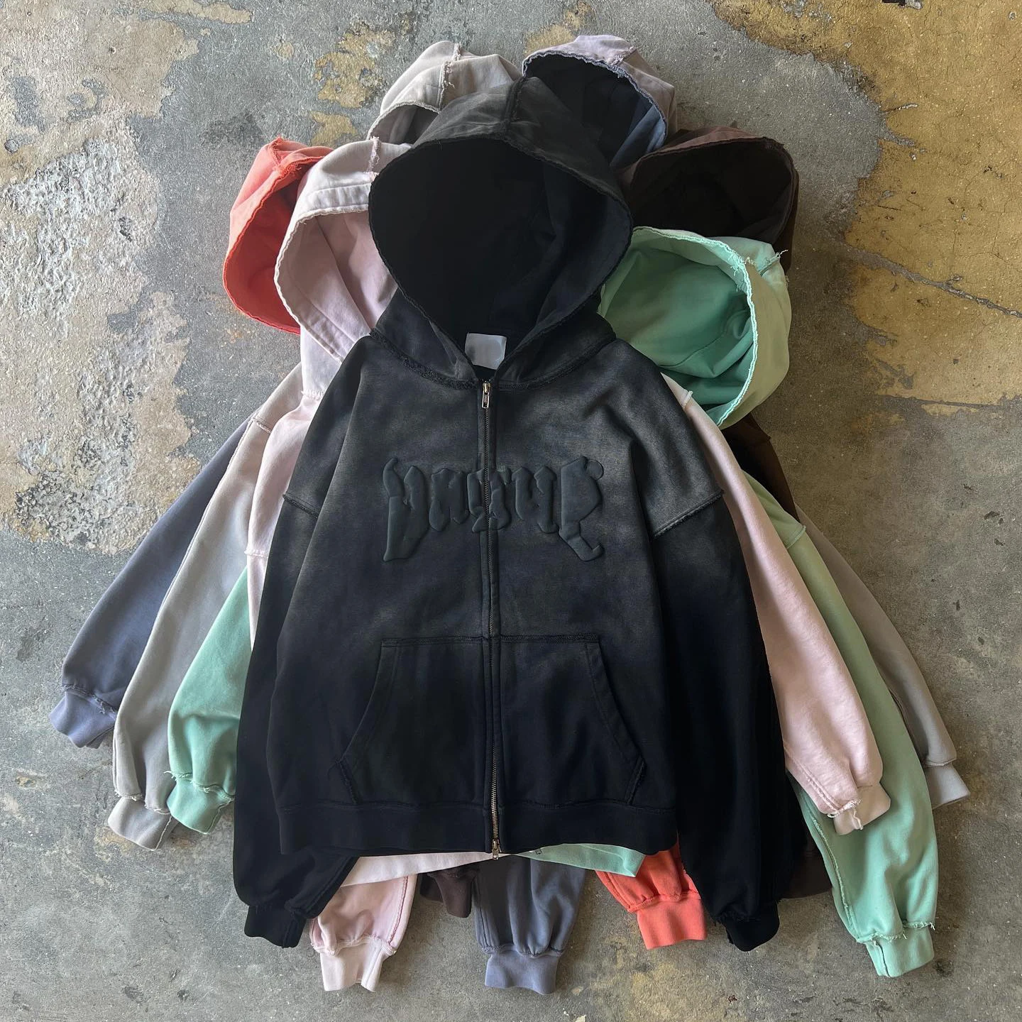 Custom Oversized Distressed Puff Printing Vintage 400 Gsm Heavyweight ...